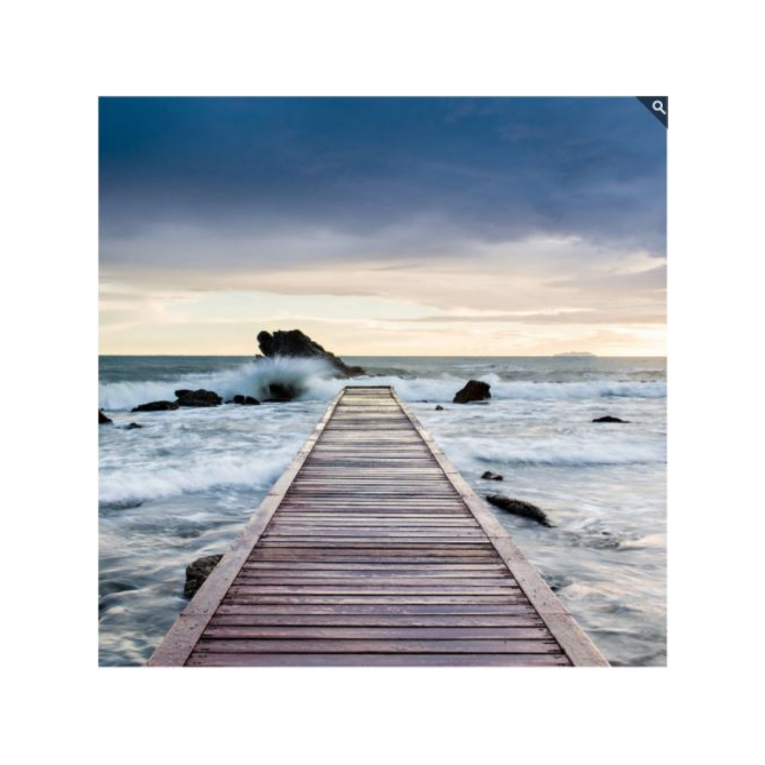 WOODEN JETTY – Glass Wall Art | Sapphire Wood