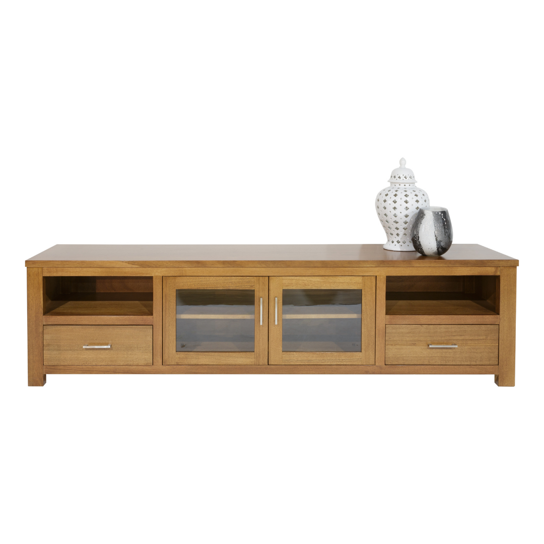 RUSTIC 2 Door 2 Drawer TV Cabinet in Tas Oak-LIMITED STOCK | Sapphire Wood