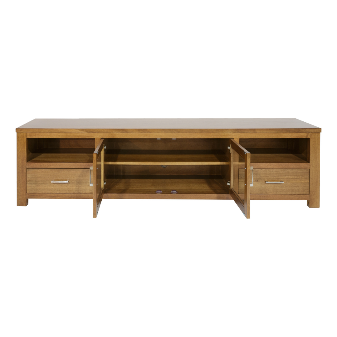 RUSTIC 2 Door 2 Drawer TV Cabinet in Tas Oak | Sapphire Wood
