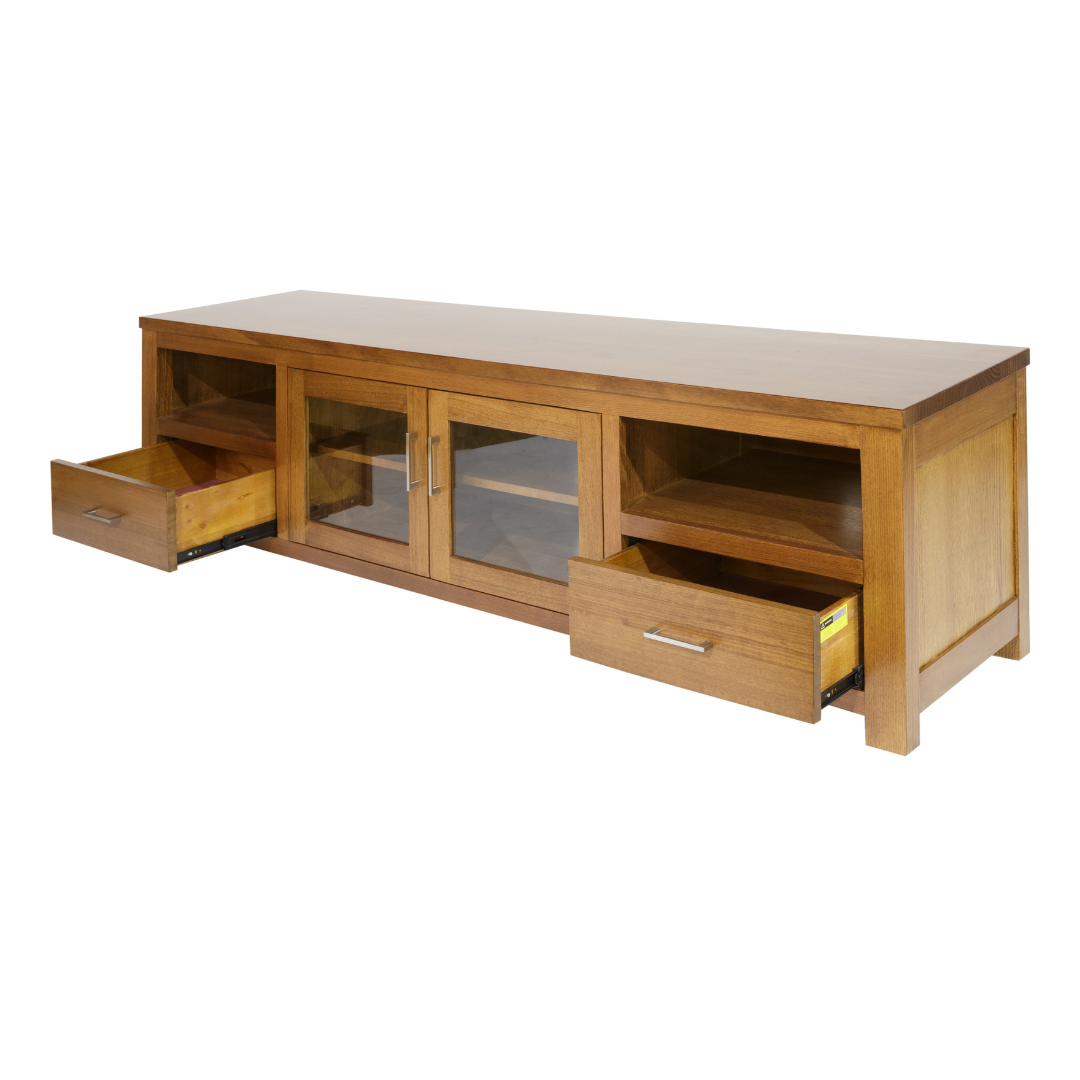 RUSTIC 2 Door 2 Drawer TV Cabinet in Tas Oak-LIMITED STOCK | Sapphire Wood