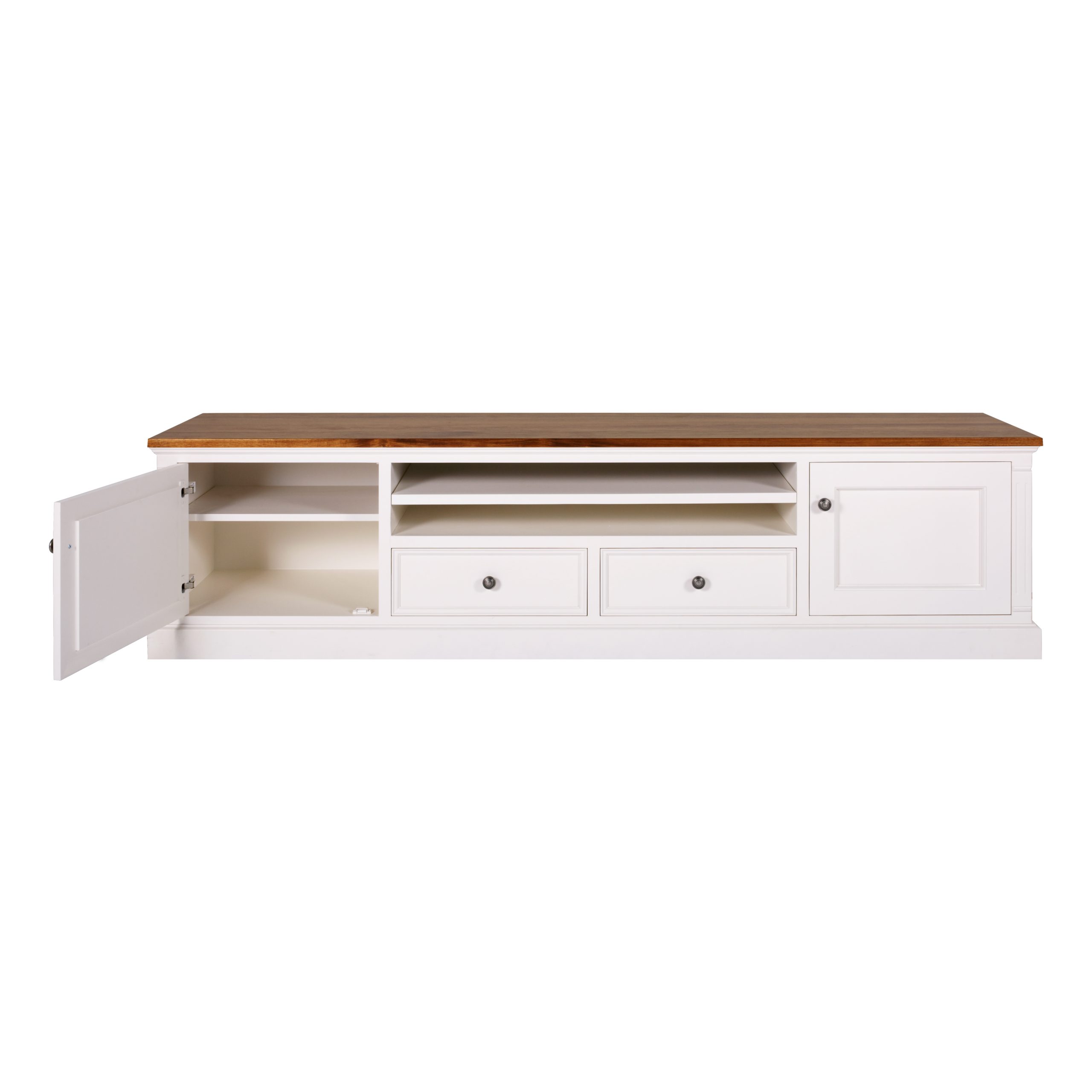 Wentworth 2 Door 2 Drawer TV Unit in Tas Blackwood Top | Sapphire Wood